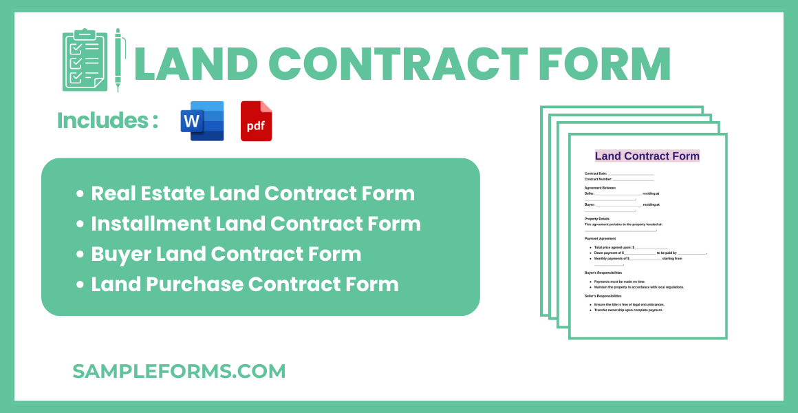FREE 12+ Land Contract Form Samples, PDF, MS Word, Google Docs