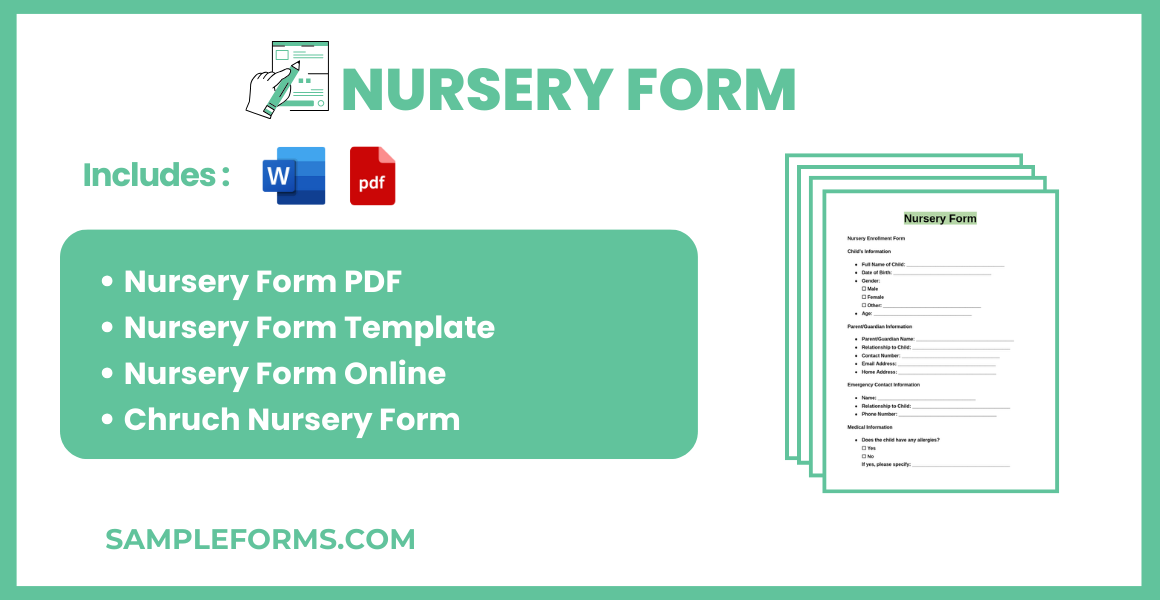 FREE 34+ Nursery Form Samples, PDF, MS Word, Google Docs