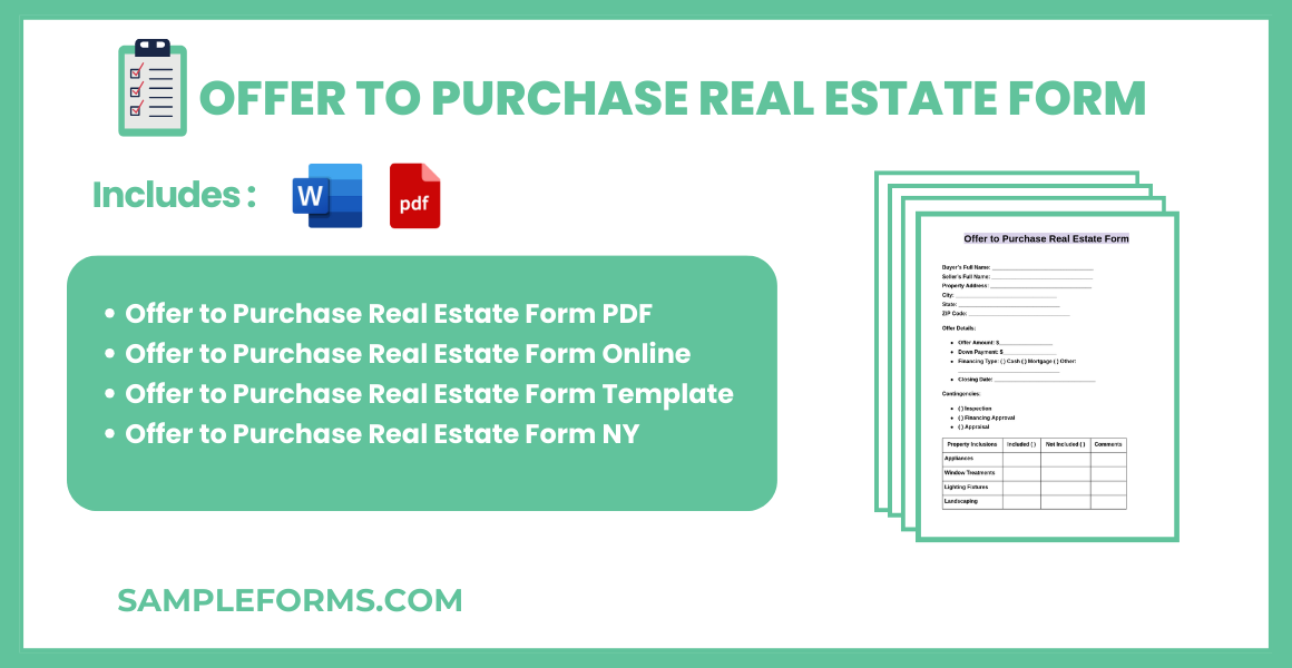 FREE 10+ Offer to Purchase Real Estate Form Samples, PDF, MS Word ...