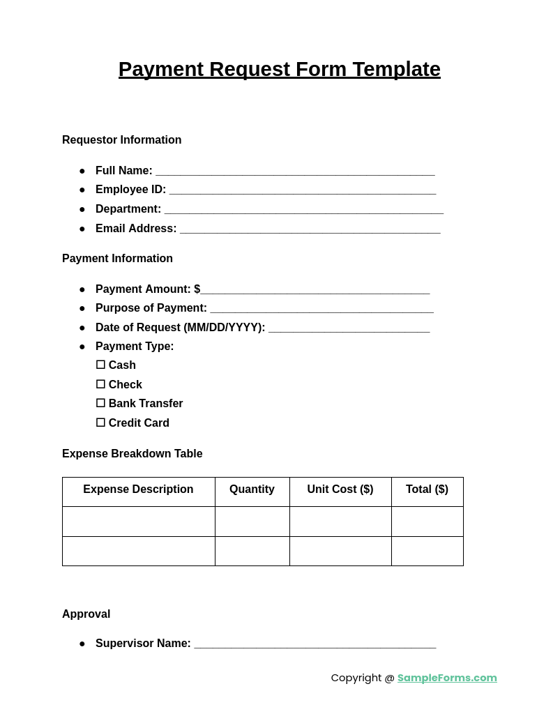 FREE 12+ Payment Request Form Samples, PDF, MS Word, Google Docs, Excel