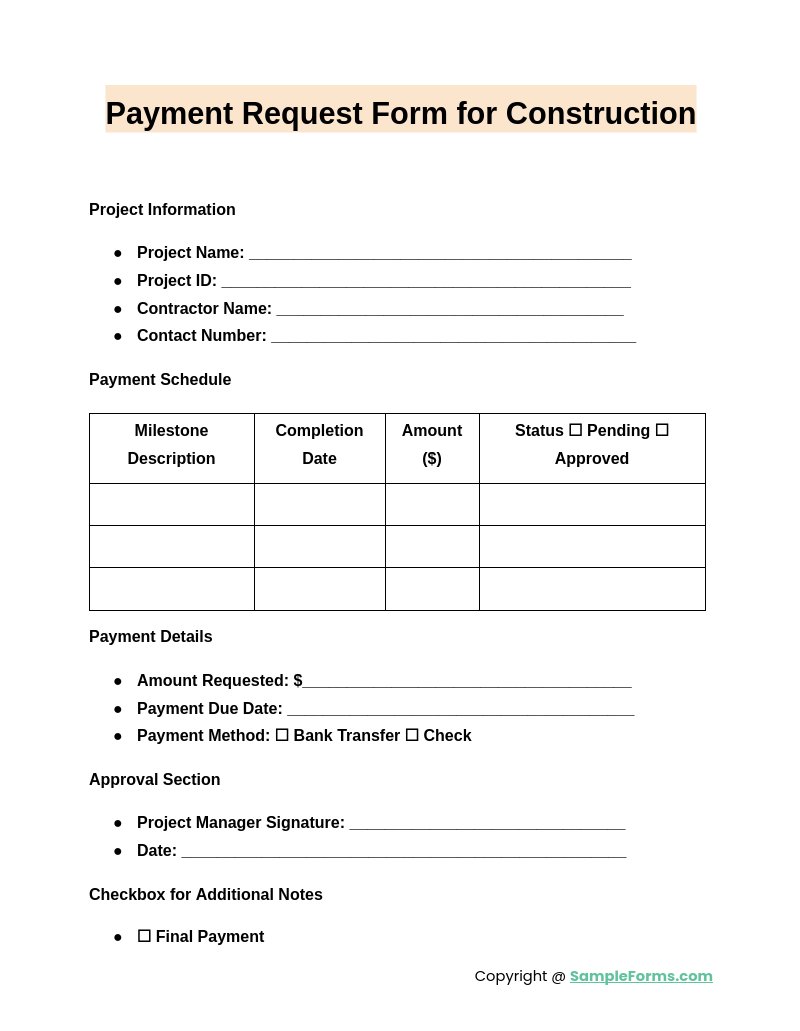 FREE 12+ Payment Request Form Samples, PDF, MS Word, Google Docs, Excel