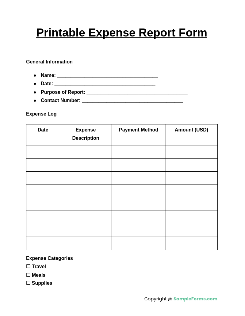 FREE 32+ Expense Report Form Samples, PDF, MS Word, Google Docs, Excel
