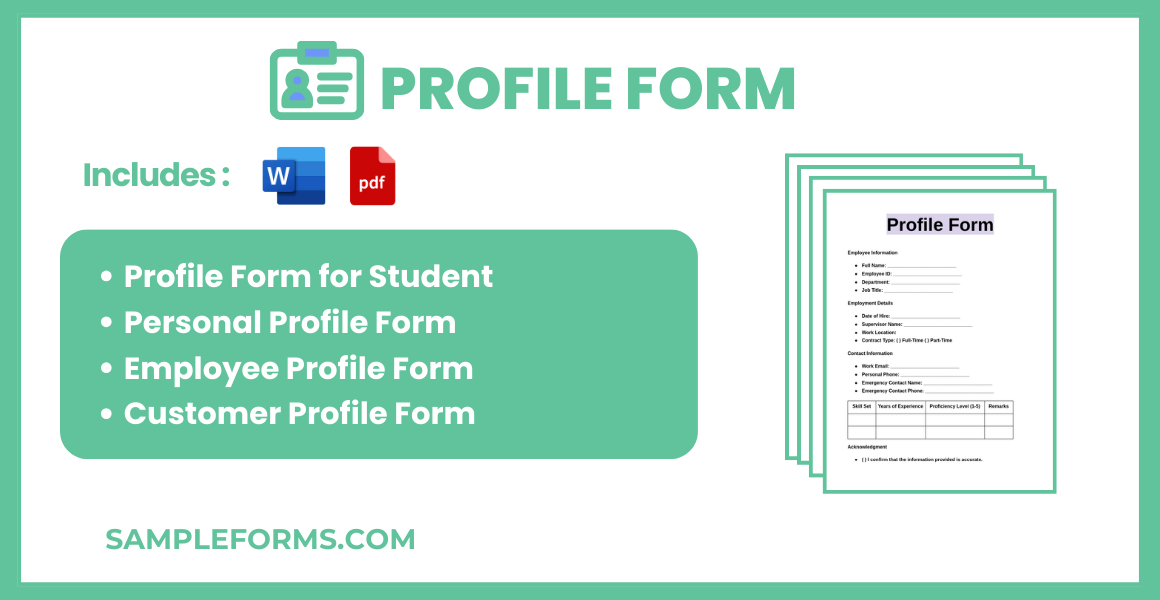 FREE 55+ Profile Form Samples, PDF, MS Word, Google Docs, Excel