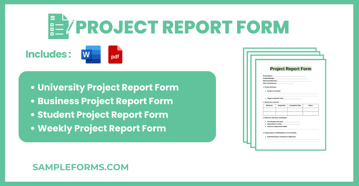 FREE 13+ Project Report Form Samples, PDF, MS Word, Google Docs, Excel