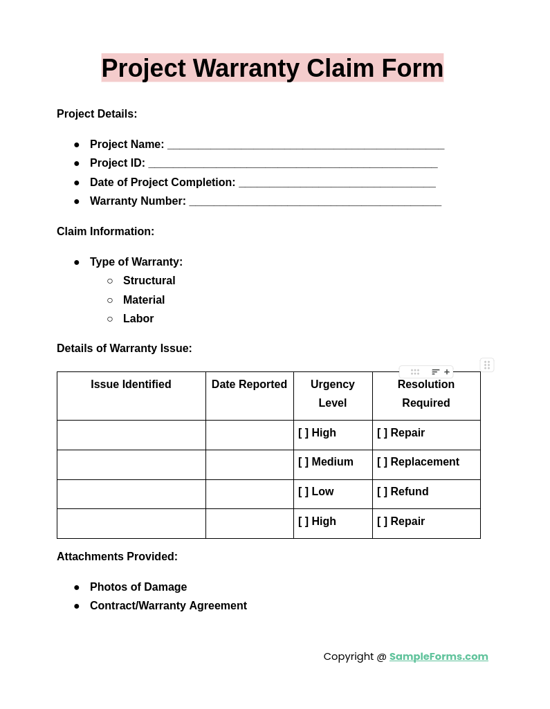 FREE 13+ Warranty Claim Form Samples, PDF, MS Word, Google Docs, Excel