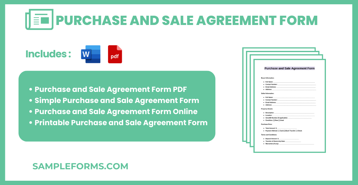 FREE 14+ Purchase and Sale Agreement Form Samples, PDF, MS Word, Google ...