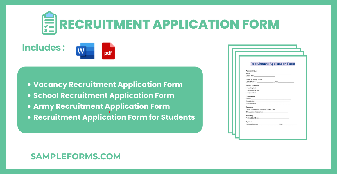 FREE 10+ Recruitment Application Form Samples, PDF, MS Word, Google Docs