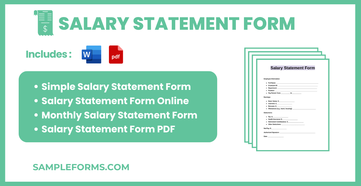 FREE 11+ Salary Statement Form Samples, PDF, MS Word, Google Docs