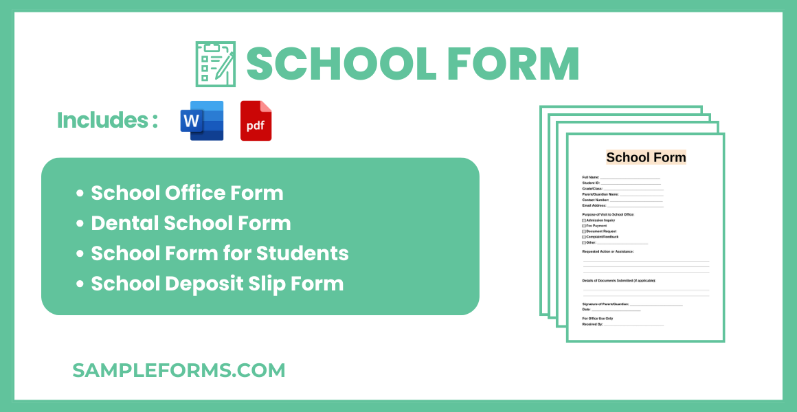 FREE 56+ School Form Samples, PDF, MS Word, Google Docs, Excel