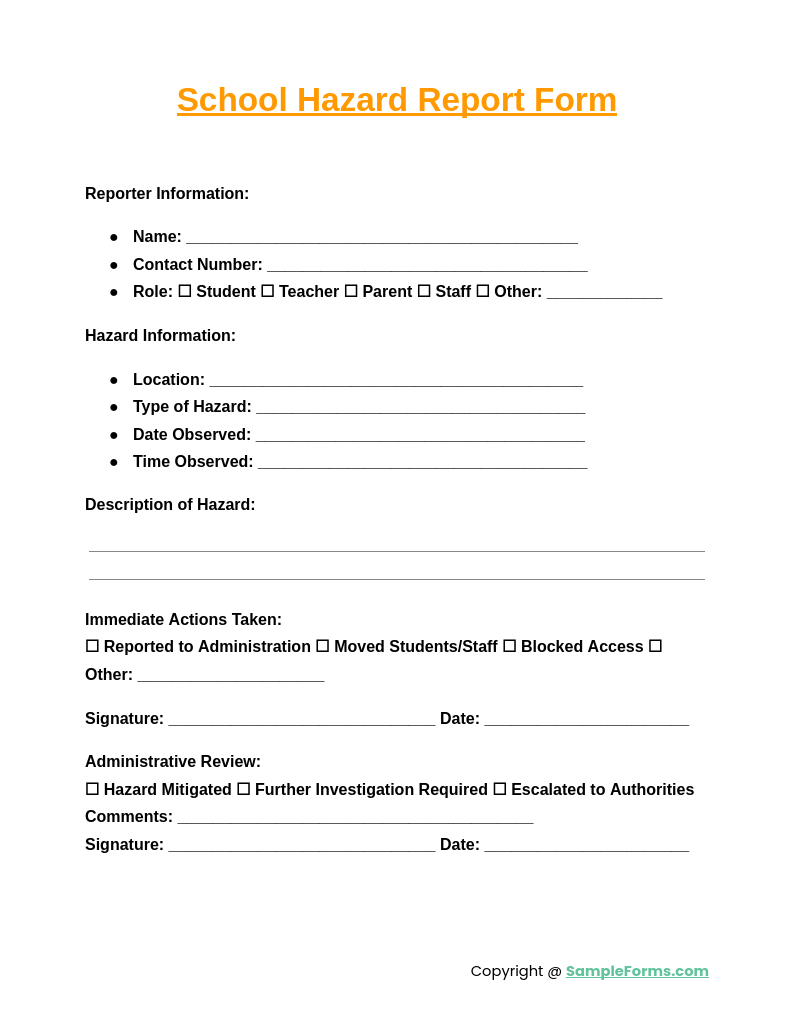 FREE 17+ Hazard Report Form Samples, PDF, MS Word, Google Docs