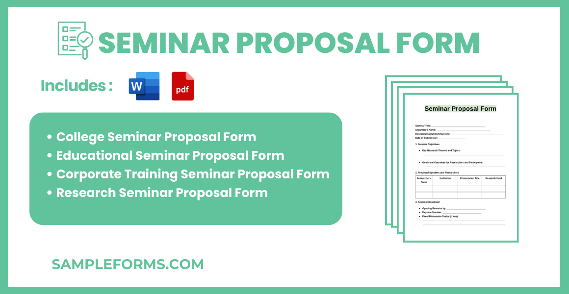 FREE 15+ Seminar Proposal Form Samples, PDF, MS Word, Google Docs