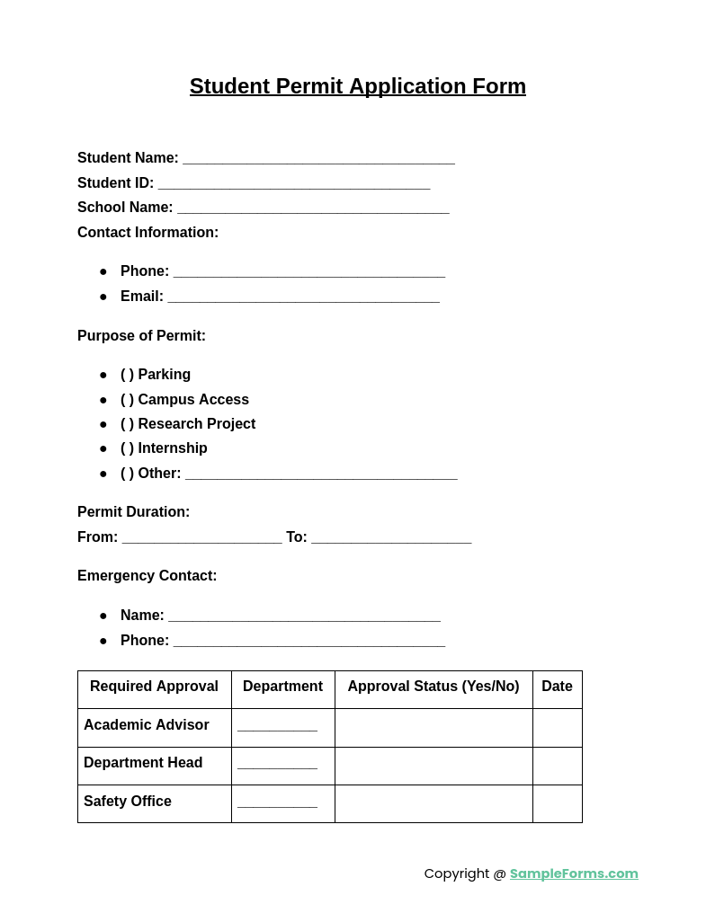 FREE 14+ Permit Application Form Samples, PDF, MS Word, Google Docs, Excel