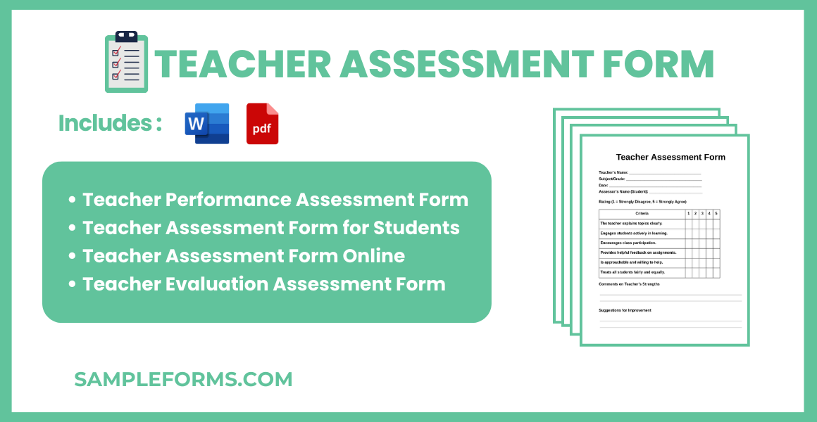 FREE 11+ Teacher Assessment Form Samples, PDF, MS Word, Google Docs