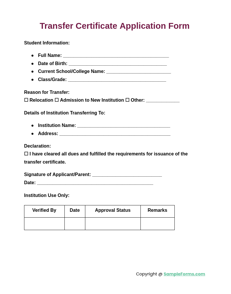 FREE 16+ Certificate Application Form Samples, PDF, MS Word, Google ...
