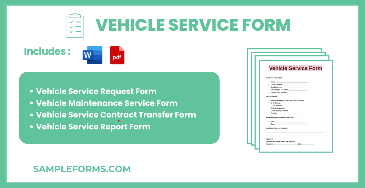 FREE 11+ Vehicle Service Form Samples, PDF, MS Word, Google Docs