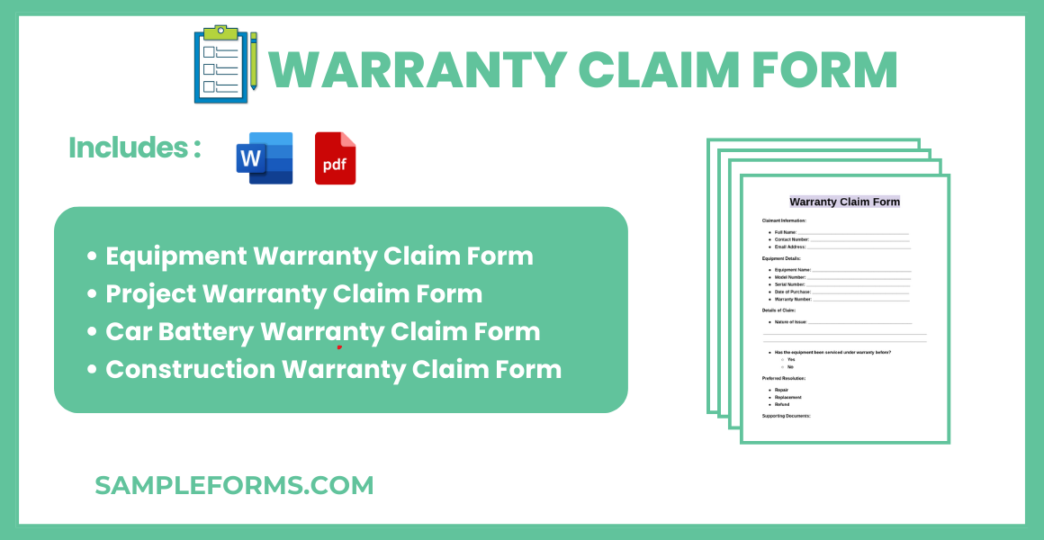 FREE 13+ Warranty Claim Form Samples, PDF, MS Word, Google Docs, Excel