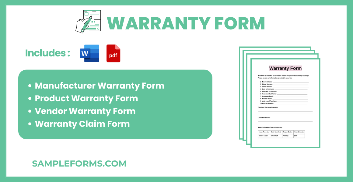 FREE 12+ Warranty Form Samples, PDF, MS Word, Google Docs, Excel