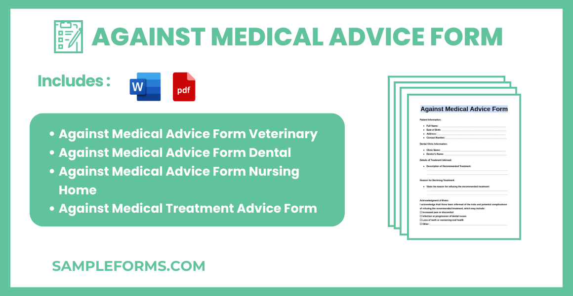FREE 7+ Against Medical Advice Form Samples, PDF, MS Word, Google Docs