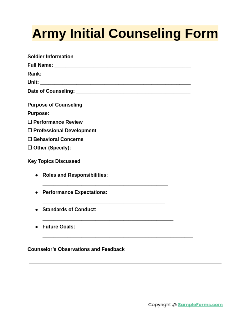 FREE 8+ Initial Counseling Form Samples, PDF, MS Word, Google Docs
