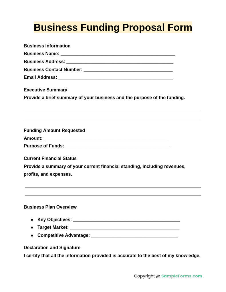 FREE 14+ Funding Proposal Form Samples, PDF, MS Word, Google Docs, Excel