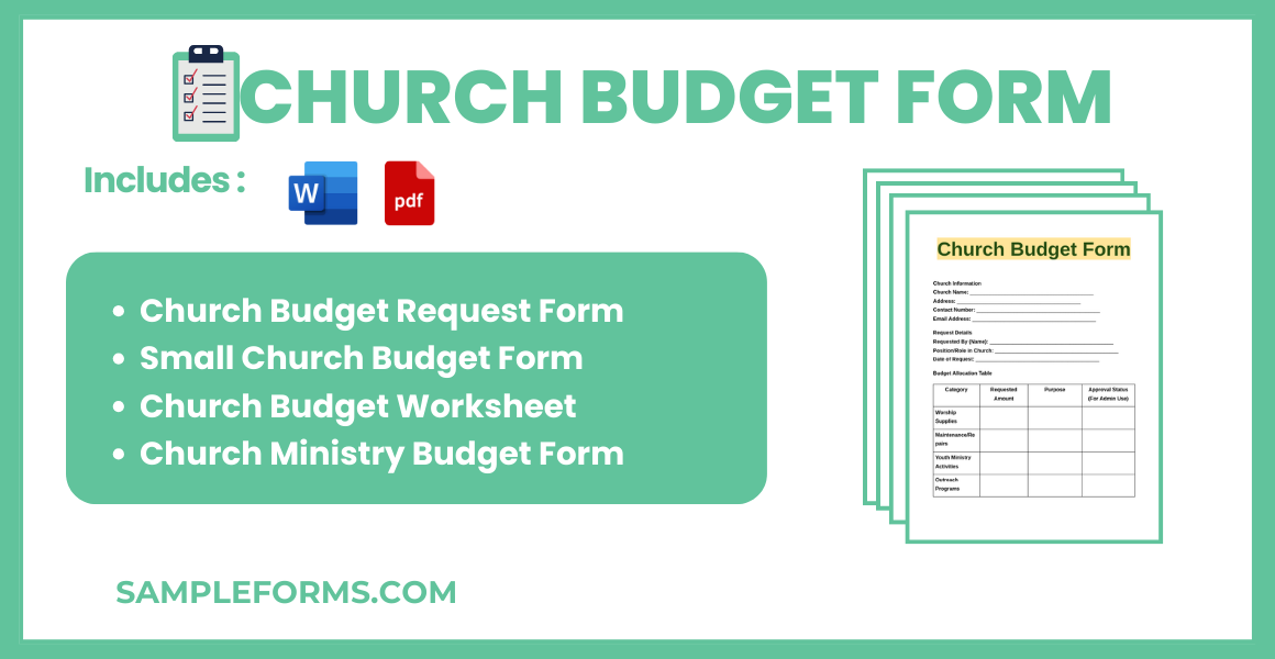 FREE 10+ Church Budget Form Samples, PDF, MS Word, Google Docs, Excel