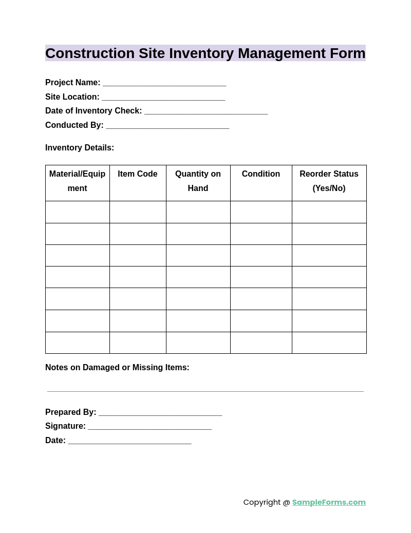 FREE 10+ Inventory Management Form Samples, PDF, MS Word, Google Docs