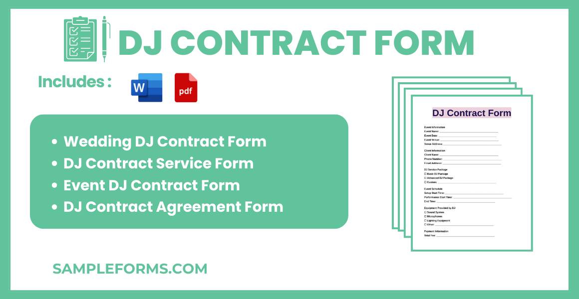 FREE 11+ DJ Contract Form Samples, PDF, MS Word, Google Docs
