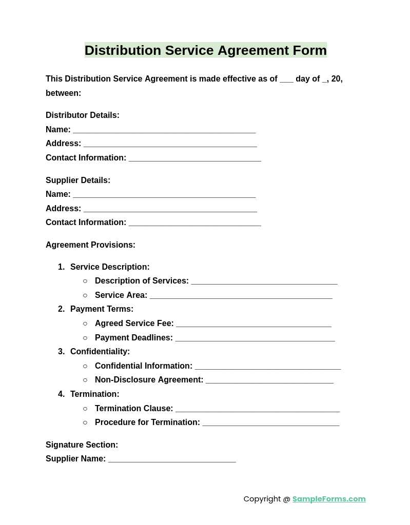 FREE 14+ Distribution Agreement Form Samples, PDF, MS Word, Google Docs