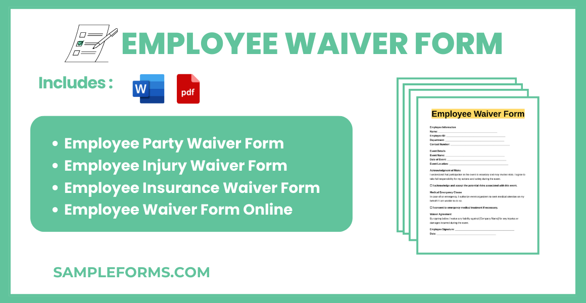 FREE 8+ Employee Waiver Form Samples, PDF, MS Word, Google Docs