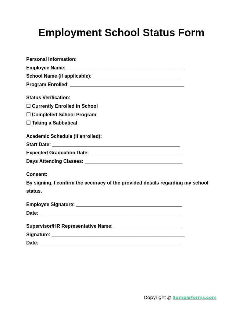 FREE 13+ Employment Status Form Samples, PDF, MS Word, Google Docs, Excel