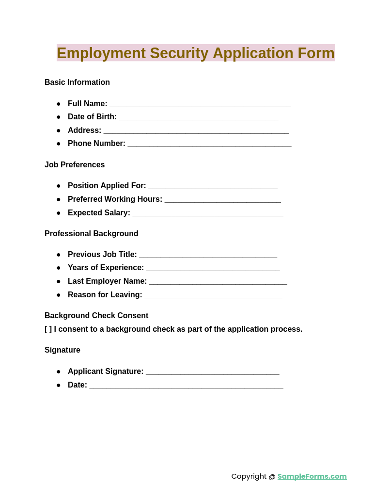 FREE 15+ Security Application Form Samples, PDF, MS Word, Google Docs