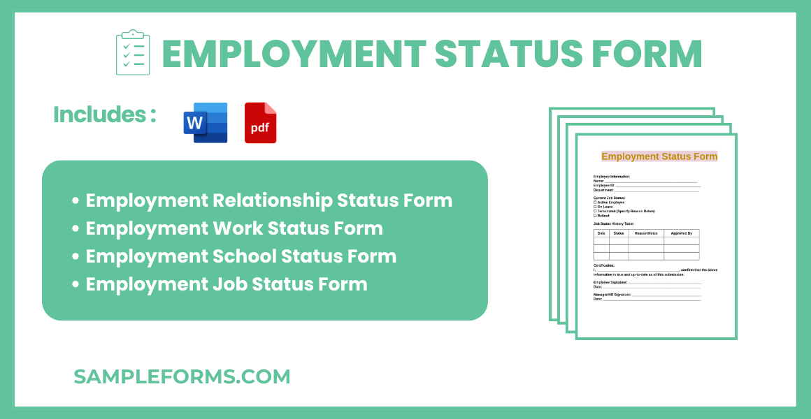 FREE 13+ Employment Status Form Samples, PDF, MS Word, Google Docs, Excel
