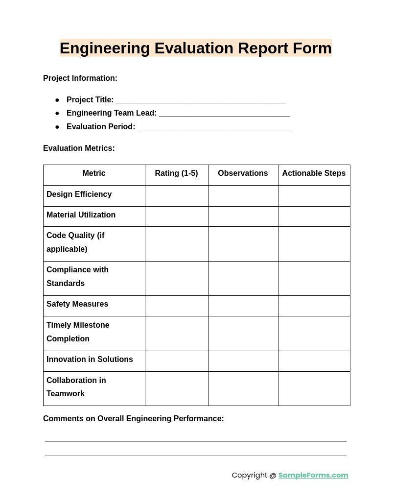 FREE 13+ Evaluation Report Form Samples, PDF, MS Word, Google Docs