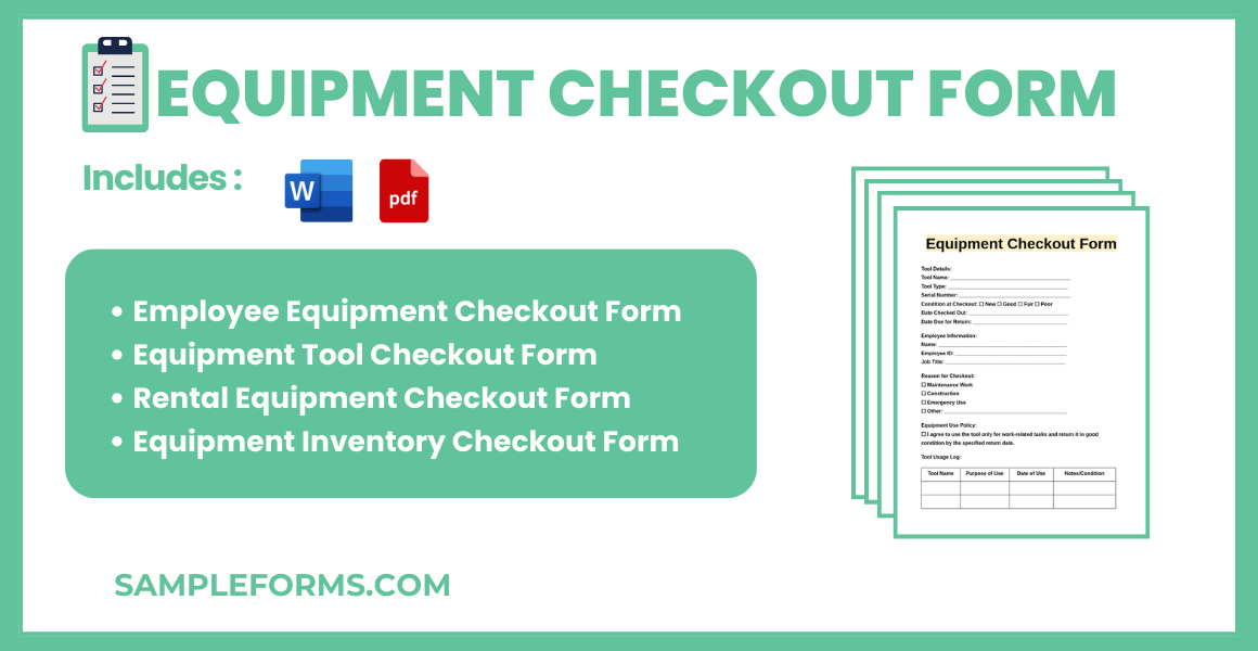 FREE 13+ Equipment Checkout Form Samples, PDF, MS Word, Google Docs, Excel