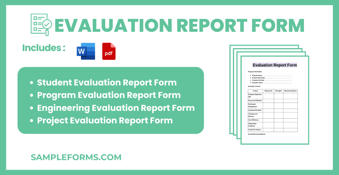 FREE 13+ Evaluation Report Form Samples, PDF, MS Word, Google Docs