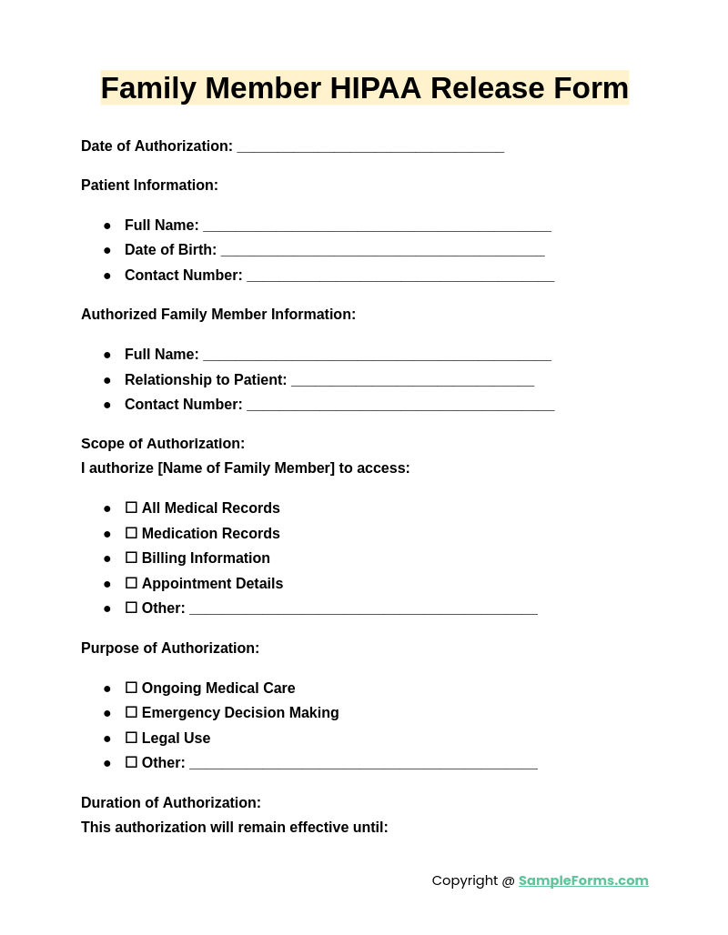 FREE 14+ HIPAA Release Form Samples, PDF, MS Word, Google Docs