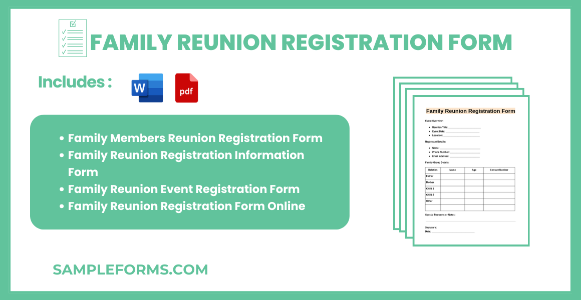 FREE 13+ Family Reunion Registration Form Samples, PDF, MS Word, Google ...