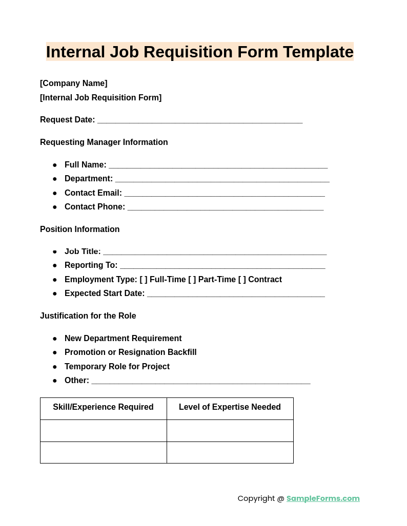 FREE 17+ Job Requisition Form Samples, PDF, MS Word, Google Docs