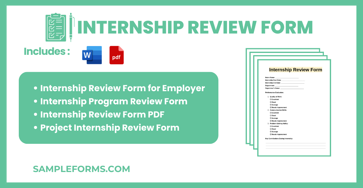 FREE 17+ Internship Review Form Samples, PDF, MS Word, Google Docs