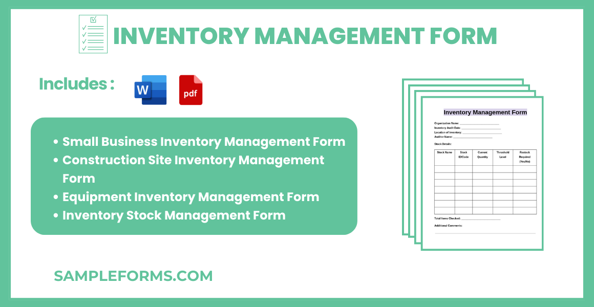 FREE 10+ Inventory Management Form Samples, PDF, MS Word, Google Docs