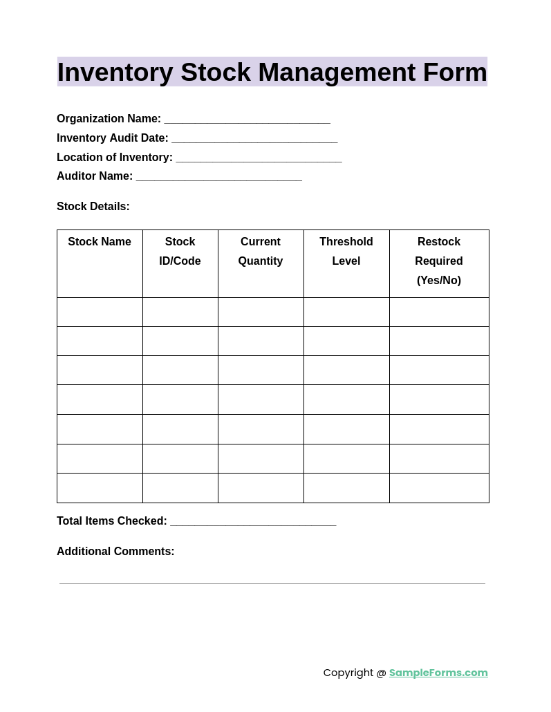 FREE 10+ Inventory Management Form Samples, PDF, MS Word, Google Docs