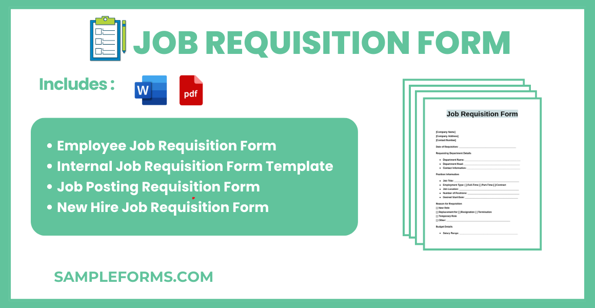 FREE 17+ Job Requisition Form Samples, PDF, MS Word, Google Docs