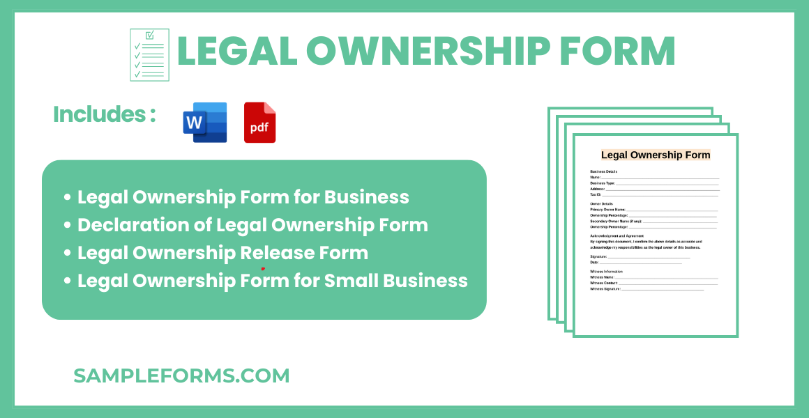 FREE 15+ Legal Ownership Form Samples, PDF, MS Word, Google Docs
