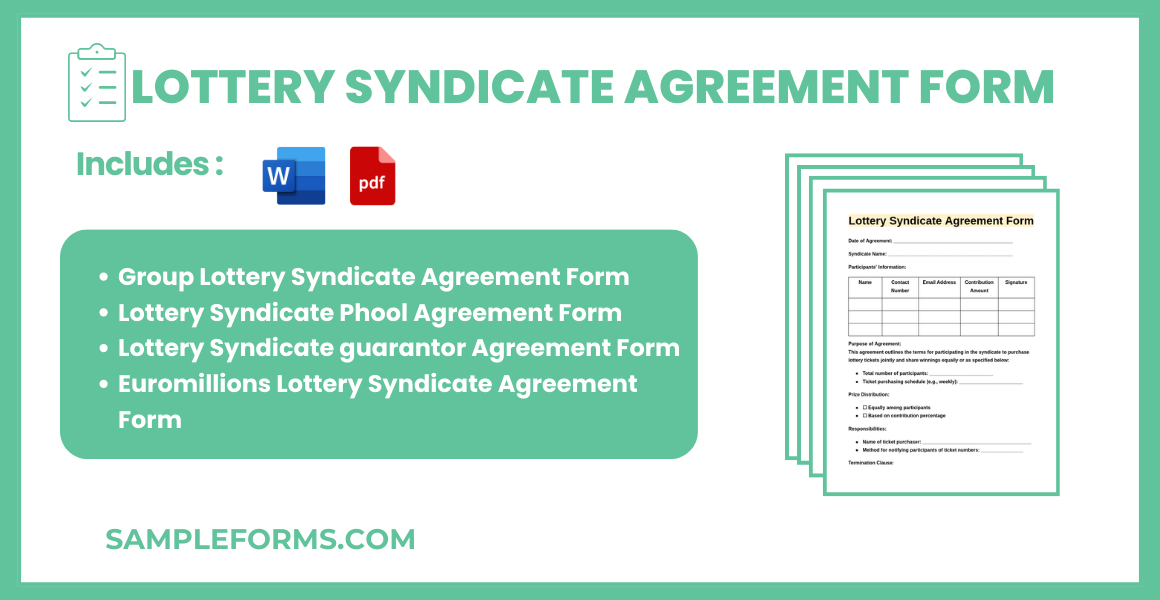 FREE 12+ Lottery Syndicate Agreement Form Samples, PDF, MS Word, Google ...