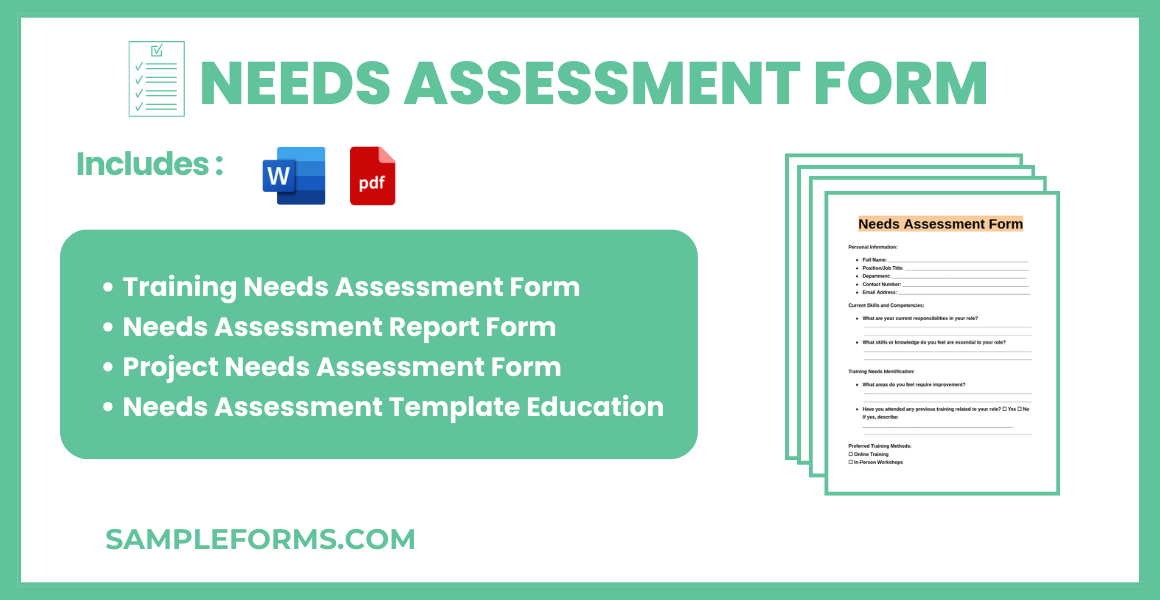 FREE 35+ Needs Assessment Form Samples, PDF, MS Word, Google Docs, Excel