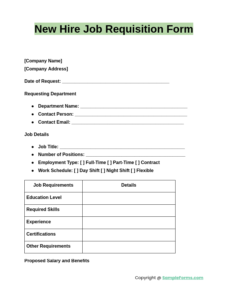 FREE 17+ Job Requisition Form Samples, PDF, MS Word, Google Docs