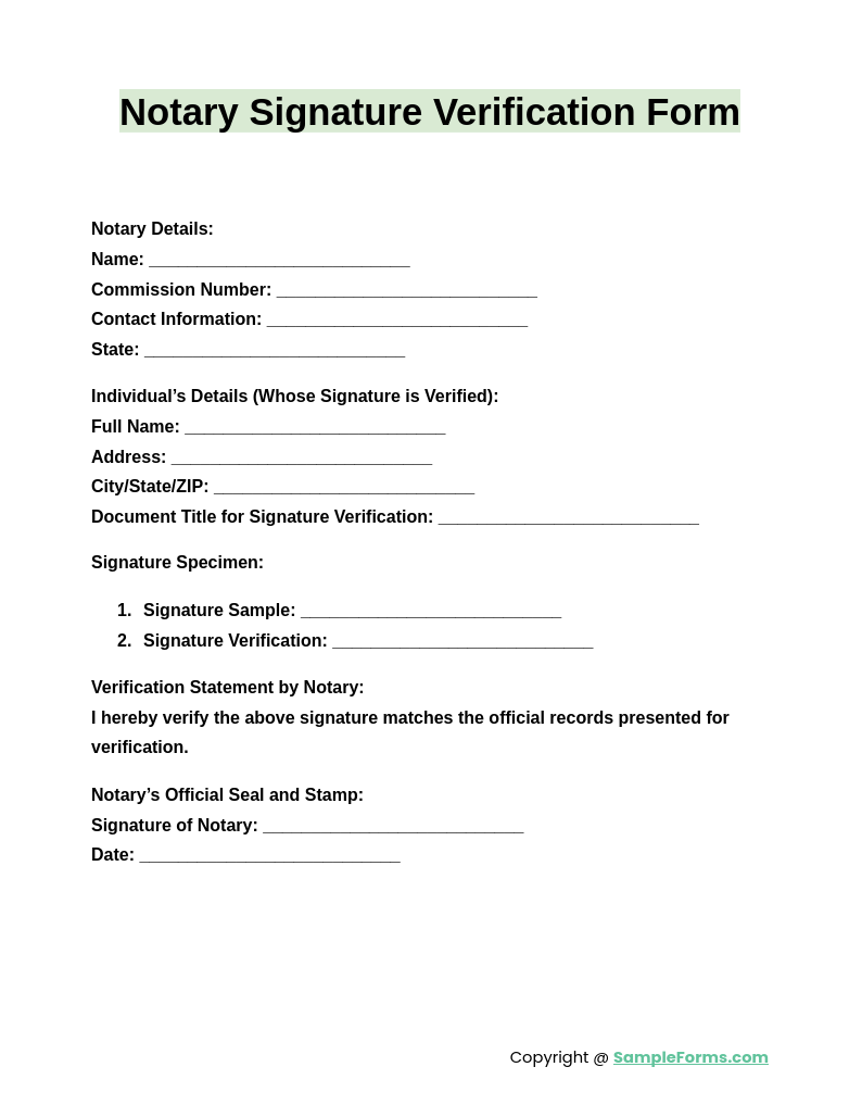 Free 13+ Notary Verification Form Samples, PDF, MS Word, Google Docs