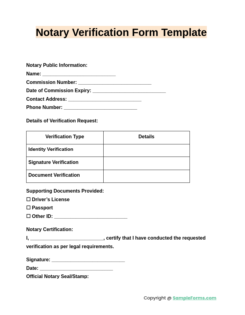 Free 13+ Notary Verification Form Samples, PDF, MS Word, Google Docs