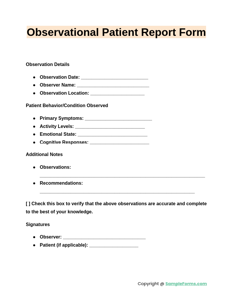 FREE 16+ Patient Report Form Samples, PDF, MS Word, Google Docs