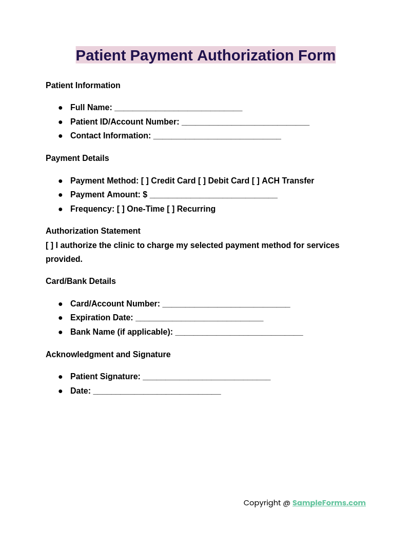 FREE 13+ Payment Authorization Form Samples, PDF, MS Word, Google Docs ...